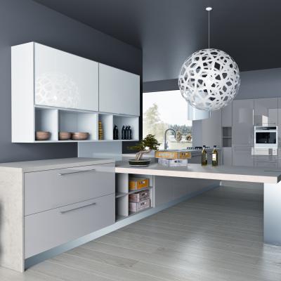 China Blum Hardware and Veneer Finish YALIG Smart Wood Shaker Kitchen Cabinet for Apartment for sale