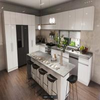 China Drawer Basket Accessories Glossy Acrylic Modern Style Kitchen Cabinets for Apartment for sale