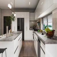 China Drawer Basket Accessories Glossy Acrylic Modern Style Kitchen Cabinets for Apartment for sale