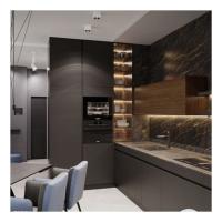 China Customized Lacquer Surface Treatment Wood Kitchen Cabinets with Modern Design Island for sale