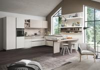 China Custom Size White Wooden Luxury Apartment Kitchen Cabinets Sets with Waste Container for sale