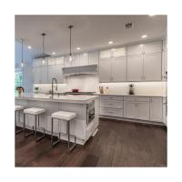 China Custom Size Waterproof Smart Wood Kitchen Cabinets with Sink Fireproof Shaker Design for sale