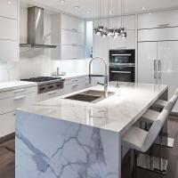 China European Style Smart Modular Kitchen Cabinets with Solid Wood and White Gloss Finish for sale