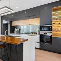 China European Style Smart Modular Kitchen Cabinets with Solid Wood and White Gloss Finish for sale