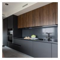China Flat Pack Fitted Kitchen Cabinetry Set with Modern Handle less Design and Accessories for sale