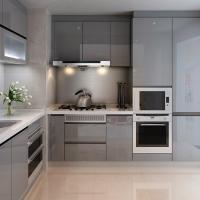 China Modern Design Gloss Kitchen Cabinet Set Made with Solid Wood and Toe Kick Accessories for sale