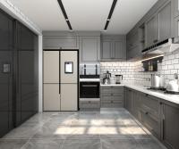 China Veneer Finished Top and Lacquer Finished Bottom Kitchen Cabinets for Waterproof Design for sale