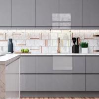 China Veneer and Lacquer Finished Modular Kitchen Cabinets for European Style Luxury Design for sale