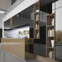 China Modern Style YALIG Counter Tops Flat Pack High Gloss Luxury Plywood Kitchen Cabinets for sale