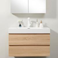 China Drawer Slides Hardware High End Custom Bathroom Vanity Set with MR-MDF Carcase Material for sale