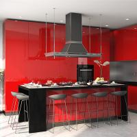 China Quartz Stone Countertop Waterproof High Glossy Modern Kitchen Cabinets for Kitchen for sale