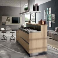 China Modern Design Kitchen Cabinet with Flat Edge Countertop and HDF Door Material for sale
