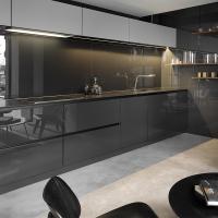 China High Glossy Italian Furniture Solid Wood Luxury Customized Veneer Color Kitchen Cabinets for sale