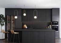 China Veneer Finished Door Single Kitchen Cabinet with High Gloss Acrylic Dish Dryer Design for sale