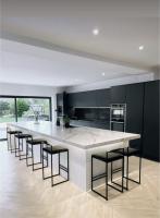 China Blum Hardware Modern Design Light Box Kitchen Cabinet for Colored Small Kitchen Design for sale