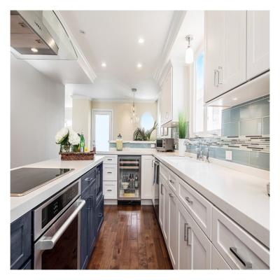 China Custom Designed Quartz Kitchen Cabinet with Solid Wood Carcase and Lazy Susan Storage for sale