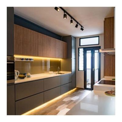 China Waterproof Smart Wood Kitchen Cabinets in Customized Veneer Color for Modern Design for sale