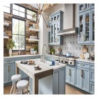 China Custom Lacquer Surface Treatment Shaker Style Wood Kitchen Cabinet for Apartment for sale