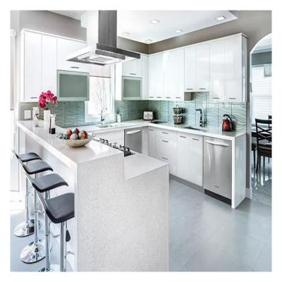 China Smart Solid Wood Lacquer Cabinets for Modular Kitchen in Contemporary Apartments for sale