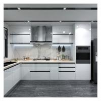 China Customized Color Solid Wood Kitchen Cabinets for Easy Cleaning in Minimalist Design for sale