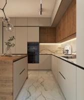 China Furniture European Frameless Zhongshan Inset Pre Assembled Kitchen Cabinet Double Sink for sale