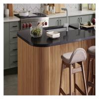 China Stylish Plywood Door European Style Kitchen Cabinet with Beveled Edge Countertop Edging for sale