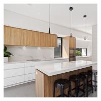 China Stylish Plywood Door European Style Kitchen Cabinet with Beveled Edge Countertop Edging for sale