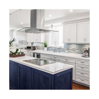 China Custom Shaker Style Complete Modular Kitchen Cabinet with Flat Edge Countertop Highly for sale