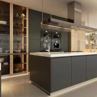 China Custom Modern Design Modular Kitchen Cabinet with Solid Wood and Lacquer Finish Doors for sale