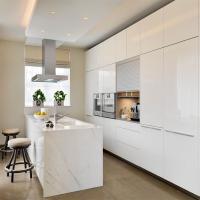 China Advantageous Waterproof Fireproof Gloss Island Kitchen Cabinet for Popular Furniture for sale