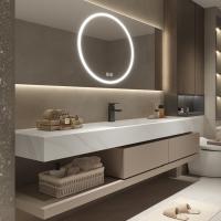 China Waterproof American Style Luxury Bathroom Vanity Cabinet with Quartz Stone Countertop for sale