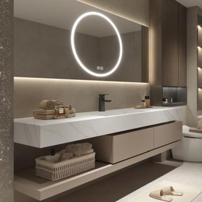 China Waterproof American Style Luxury Bathroom Vanity Cabinet with Quartz Stone Countertop for sale