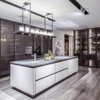 China European Style High Glossy Waterproof Wooden Modular Kitchen Cabinets with Customized Size for sale