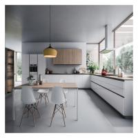 China Customize Your Apartment Kitchen with end Solid Wood Cabinets and Waste Container for sale