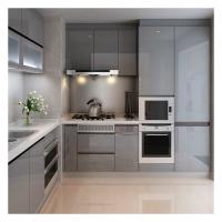 China Customize Your Apartment Kitchen with end Solid Wood Cabinets and Waste Container for sale