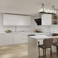 China MDF Door Material and Blum Hardware Combination Newest Modern Lacquer Kitchen Cabinet for sale