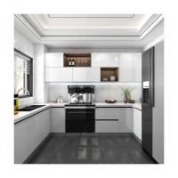 China Custom Size Modern Design High End Kitchen Cabinet with Islands and Glossy Finish for sale