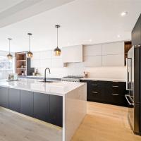 China Top Veneer and Bottom Lacquer Finish Wooden Kitchen Cabinet for High End Home Apartment for sale