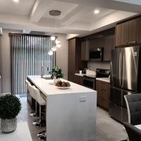 China Top Veneer and Bottom Lacquer Finish Wooden Kitchen Cabinet for High End Home Apartment for sale