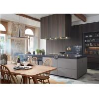China Waterproof Fireproof Advantage in Modern Style Veneer Wood Kitchen Cabinet and Island for sale