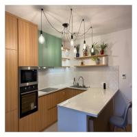 China Wholesales Customized Ral Color Chart Wood Veneer Kitchen Cabinet for Modern Design for sale