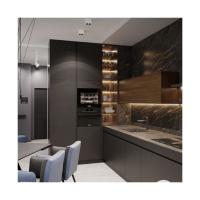 China E1 Particleboard / Plywood / MDF Carcase Material Villa/Apartment Kitchen Cabinet Set for sale
