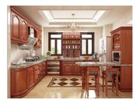 China Modern Solid Wood Kitchen Cabinet with PVC Membrane Door Panel and Distinctive Designs for sale