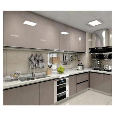 China Veneer Top/Lacquer Bottom Finish Modern Acrylic Designs for Modular Kitchen Cabinets for sale