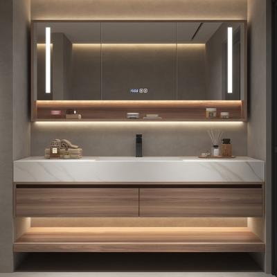 China YALIG Customized Made Wall Mounted Waterproof Floating Bathroom Set Vanity Cabinet for sale