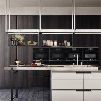 China Quartz Stone Countertop Complete Matte Style Customized Size Modular Kitchen Cabinets for sale