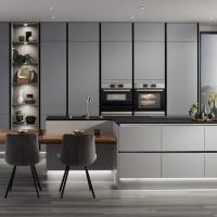 China Waterproof Modern Design Matte Style Smart Kitchen Wall Cabinet with Durable Door Panel for sale