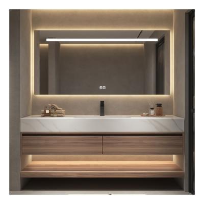 China Modern Style Customized Width Bathroom Furniture Wall Mounted Dresser Integrated Cabinet for sale