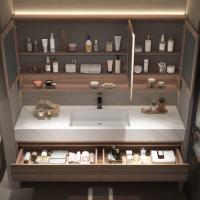 China Modern Style Customized Width Bathroom Furniture Wall Mounted Dresser Integrated Cabinet for sale