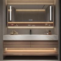 China Customized Made customized order YALIG Wall Mounted Bathroom Cabinet with Sink Vanity for sale